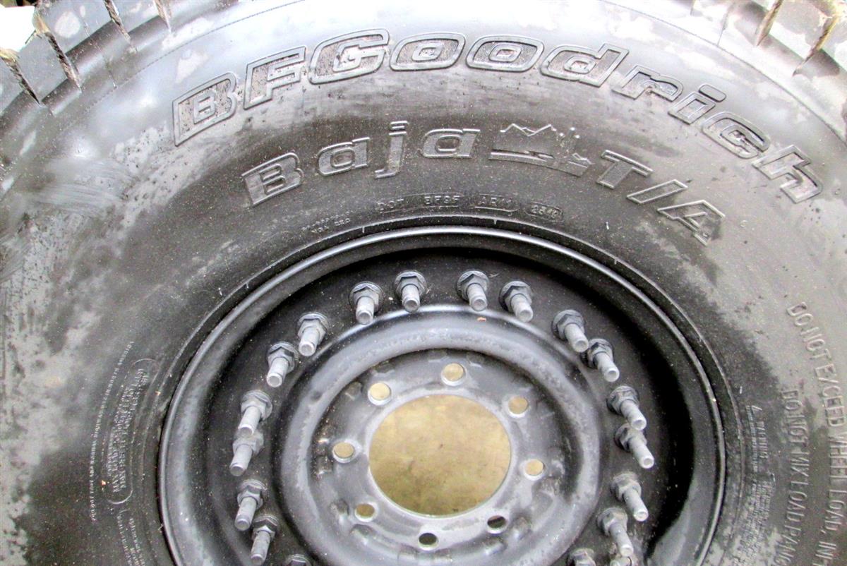 BF Goodrich Baja T/A 37X12.50R16.5LT Radial Tire Mounted on 24 Bolt Rim 100% Tread HMMWV